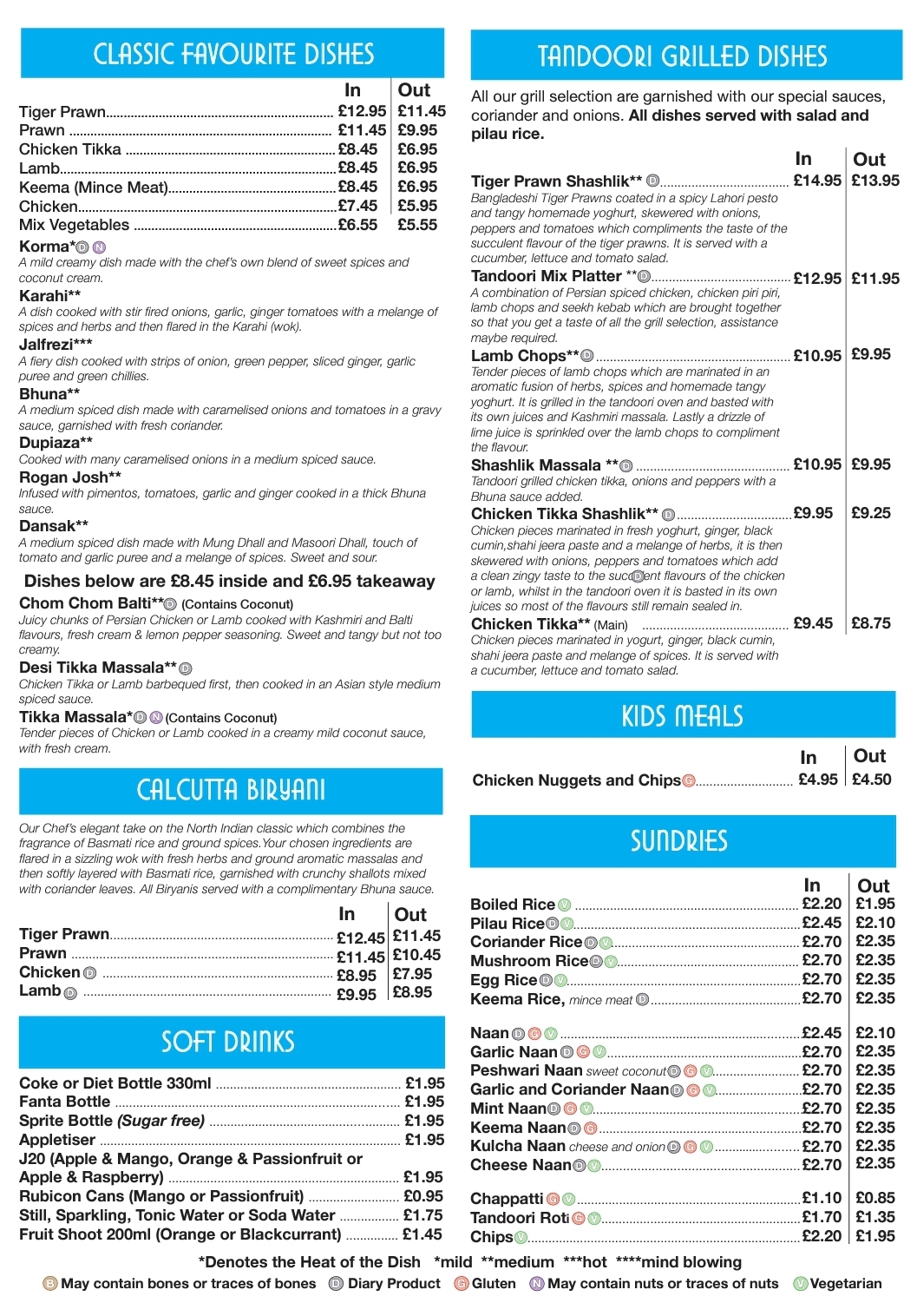 Menu - Blue Tiger Restaurant, Bramley Get 10% off on online orders.